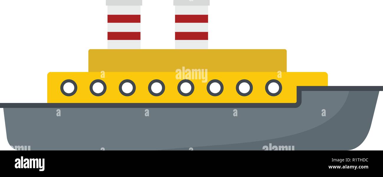 Steamship icon. Flat illustration of steamship vector icon isolated on ...