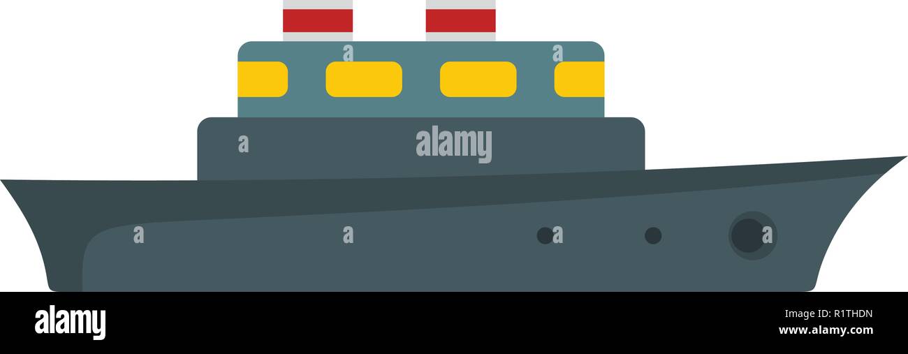 Ship ocean icon. Flat illustration of ship ocean vector icon isolated ...