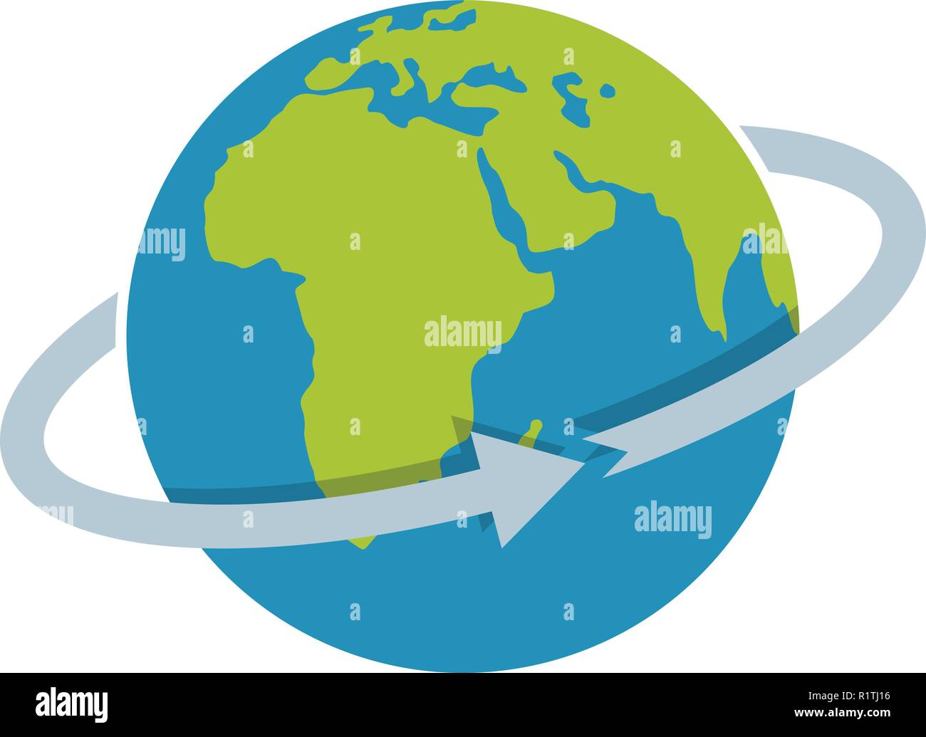 Flight around world icon. Flat illustration of flight around world ...