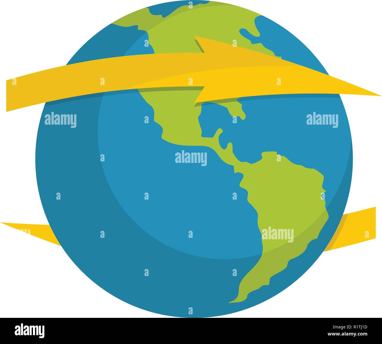 Wind on earth icon. Flat illustration of wind on earth vector icon ...