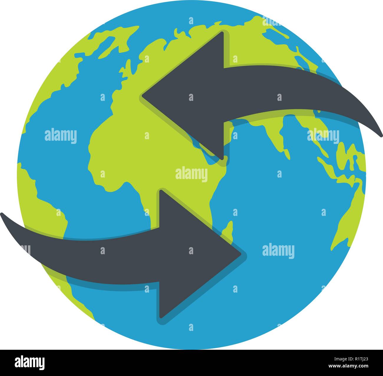 Moving earth icon. Flat illustration of moving earth vector icon ...