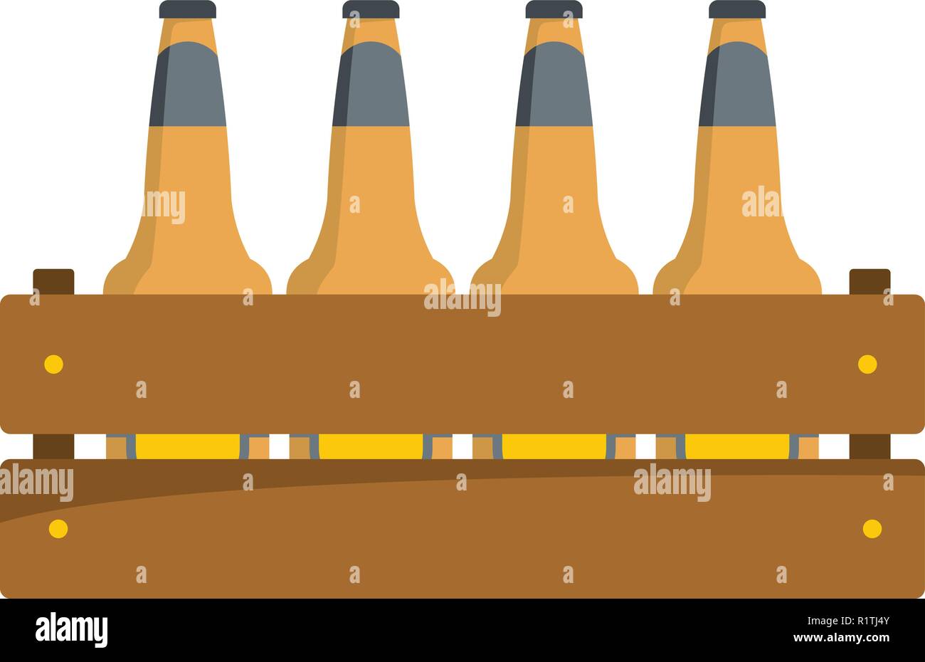 Beer crate icon. Flat illustration of beer crate vector icon isolated ...