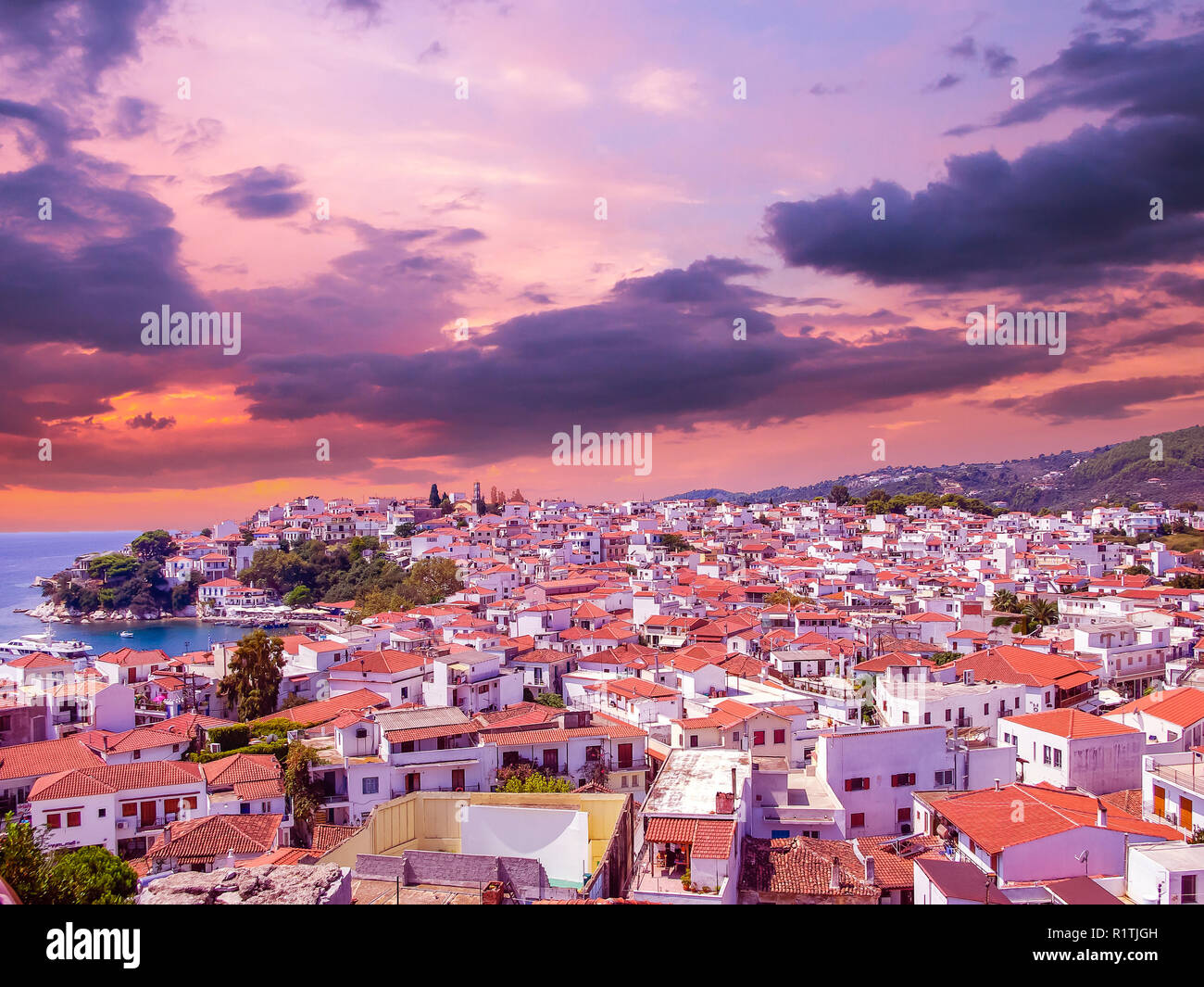 Skiathos old port hi-res stock photography and images - Alamy