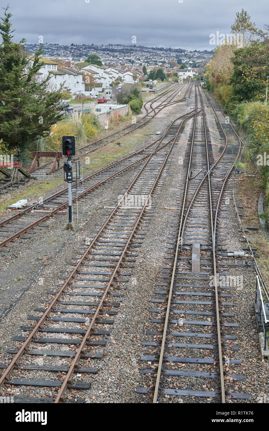 Rail track at Goodrington Sands of the Paignton and Dartmouth steam ...