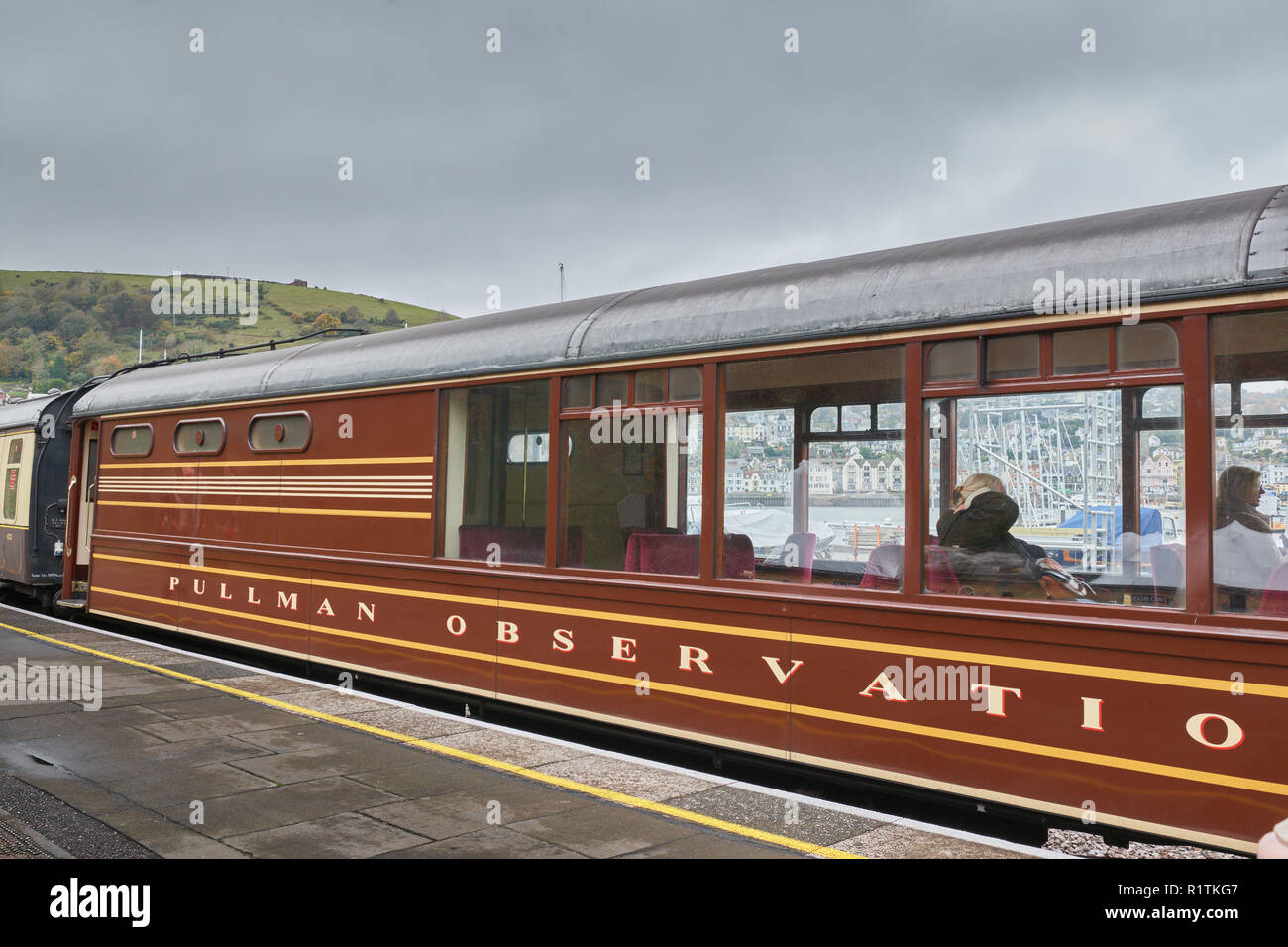 Pullman observation car of the Paignton and Dartmouth steam railway at ...