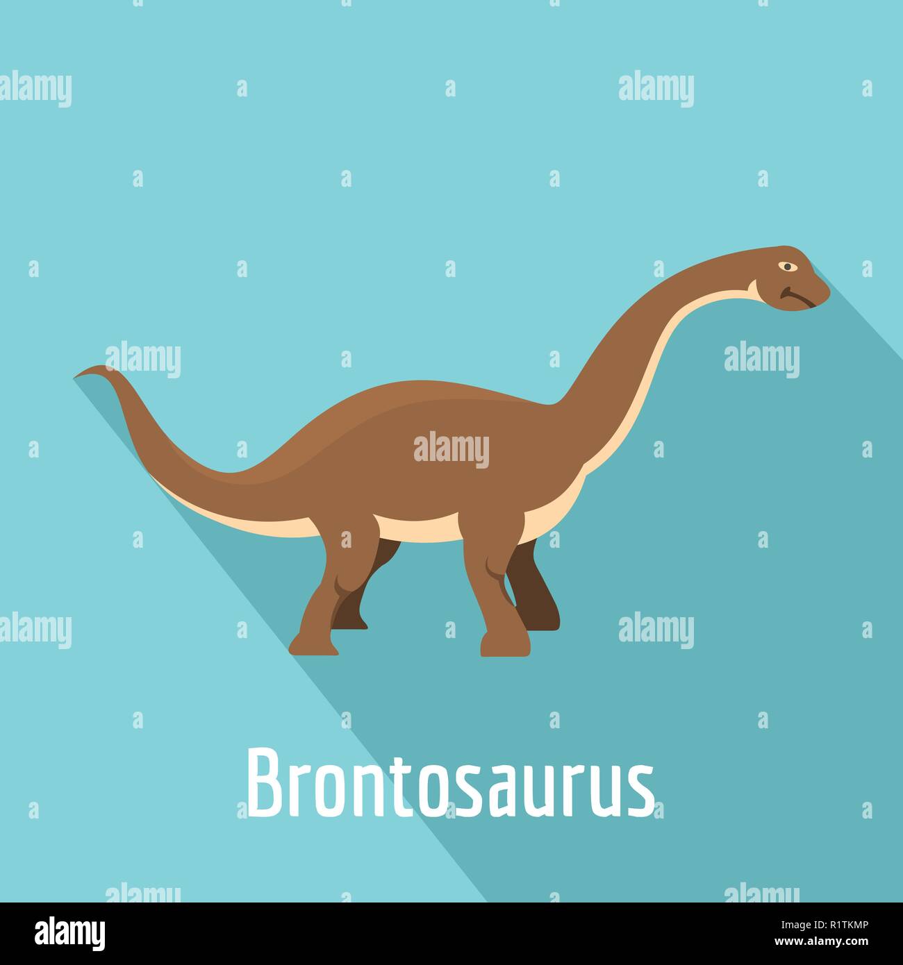 Brontosaurus icon. Flat illustration of brontosaurus vector icon for web Stock Vector Image ...