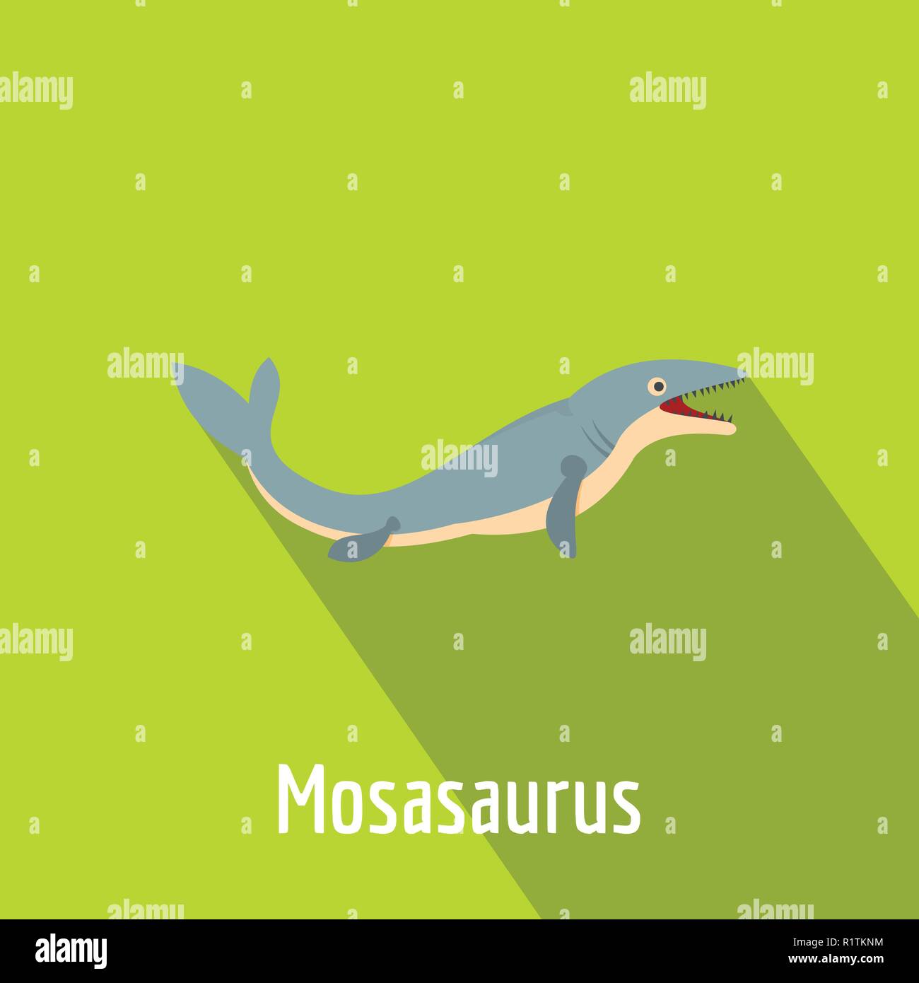 Mosasaurus icon. Flat illustration of mosasaurus vector icon for web ...