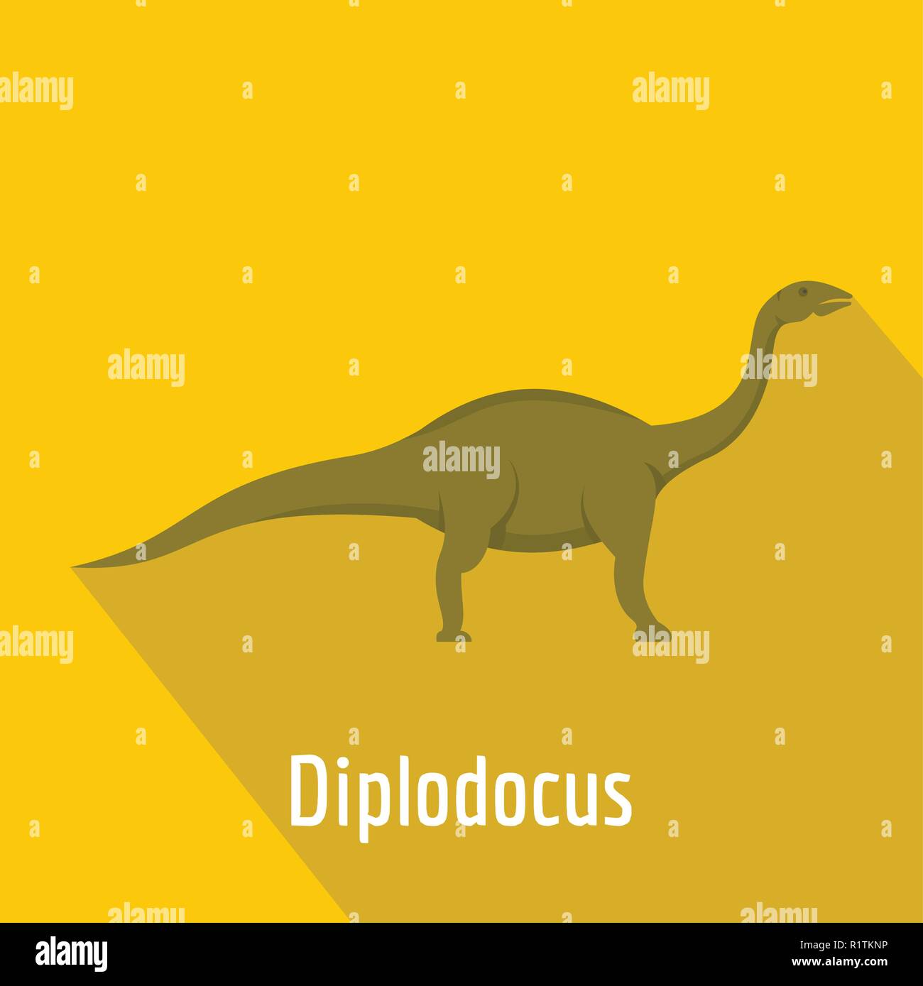 Diplodocus icon. Flat illustration of diplodocus vector icon for web ...