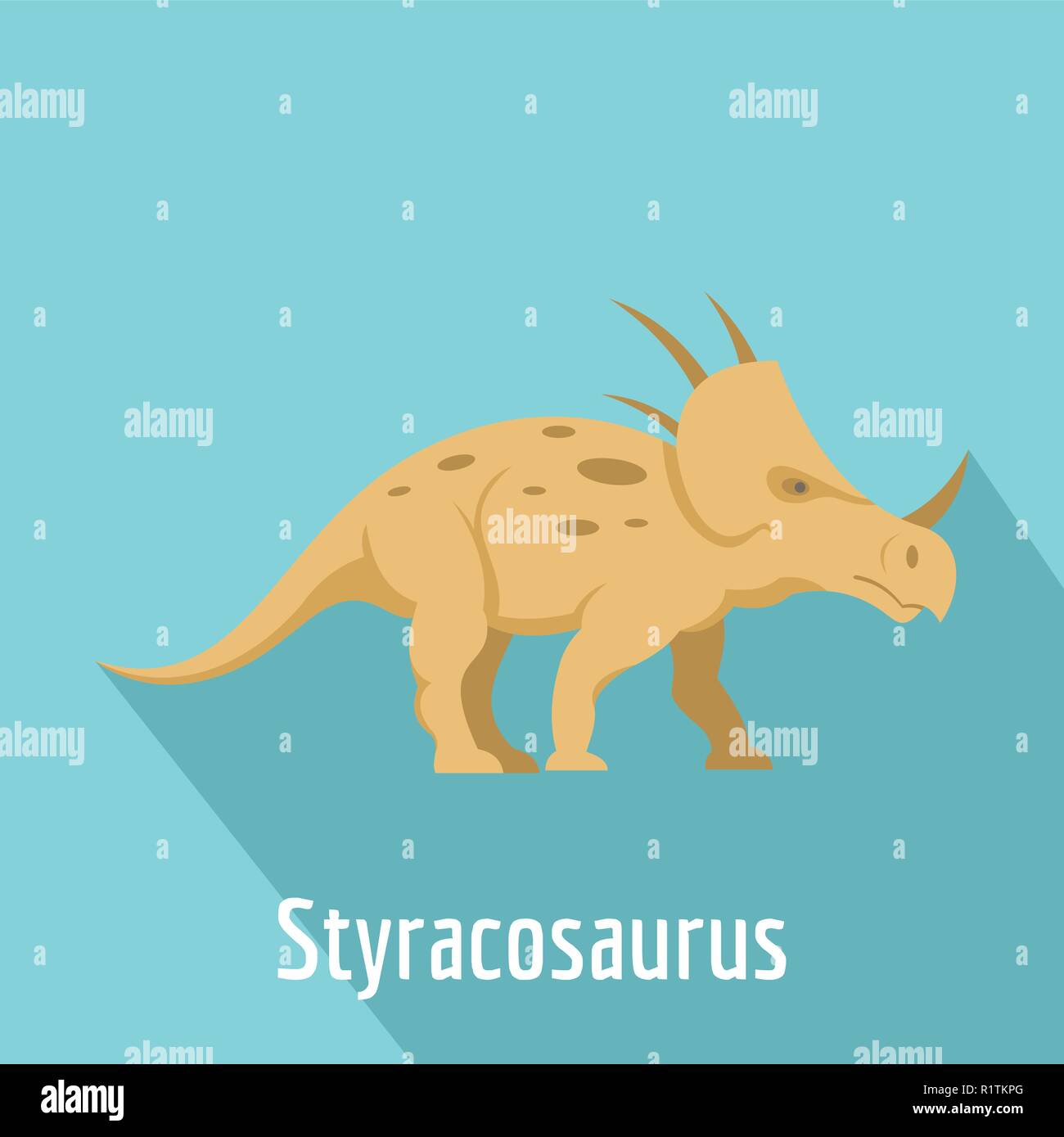 Styracosaurus icon. Flat illustration of styracosaurus vector icon for web Stock Vector Image ...