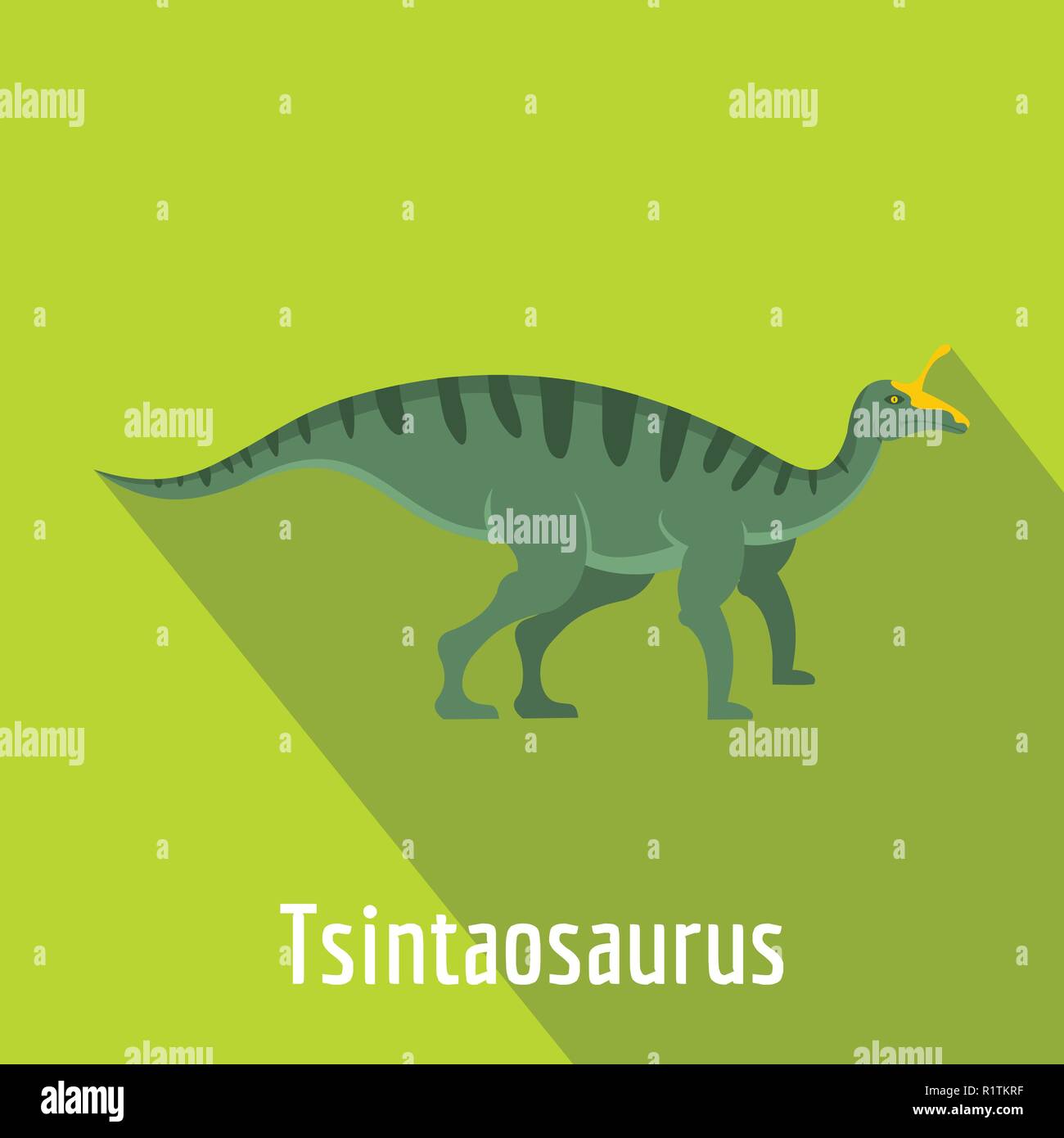 Tsintaosaurus icon. Flat illustration of tsintaosaurus vector icon for ...