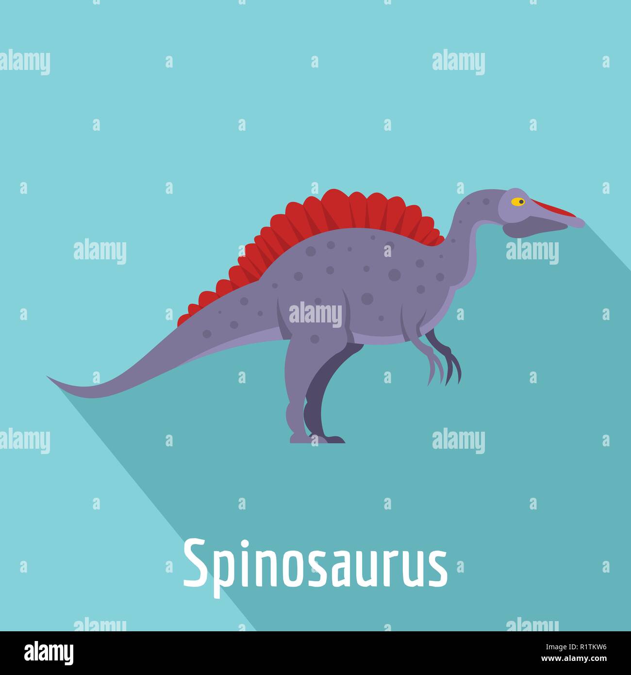 Spinosaurus icon. Flat illustration of spinosaurus vector icon for web ...