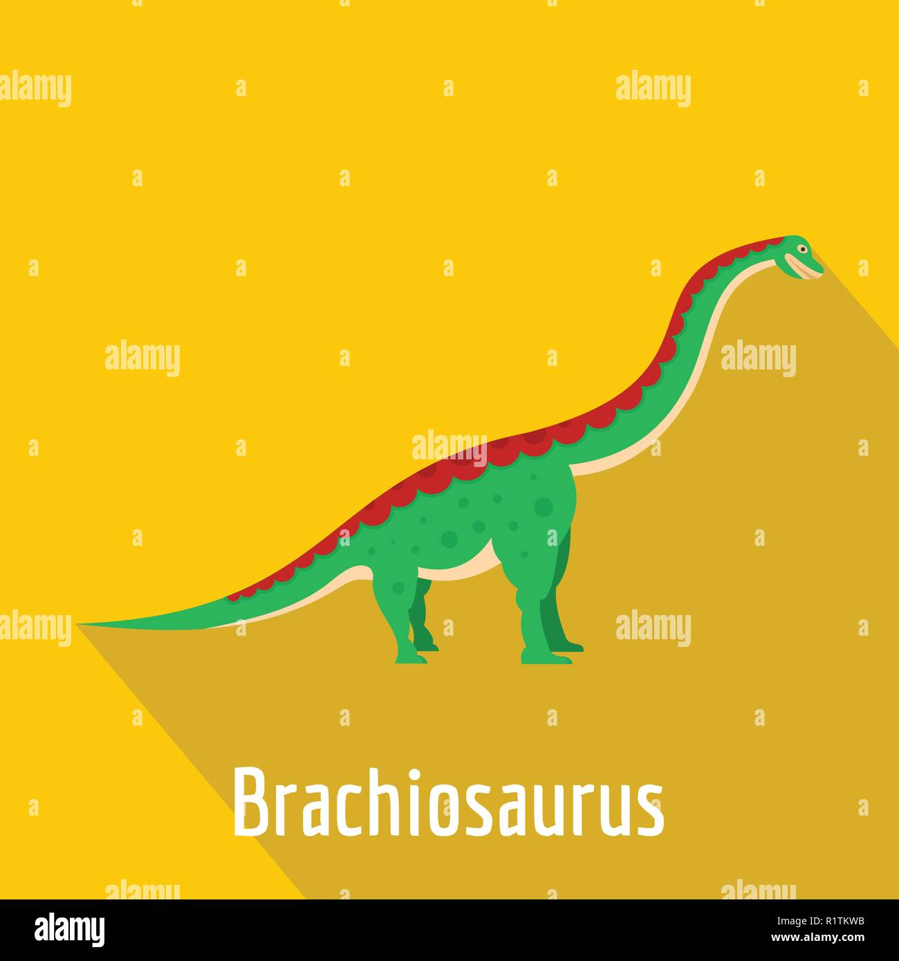 Brachiosaurus icon. Flat illustration of brachiosaurus vector icon for web Stock Vector Image ...