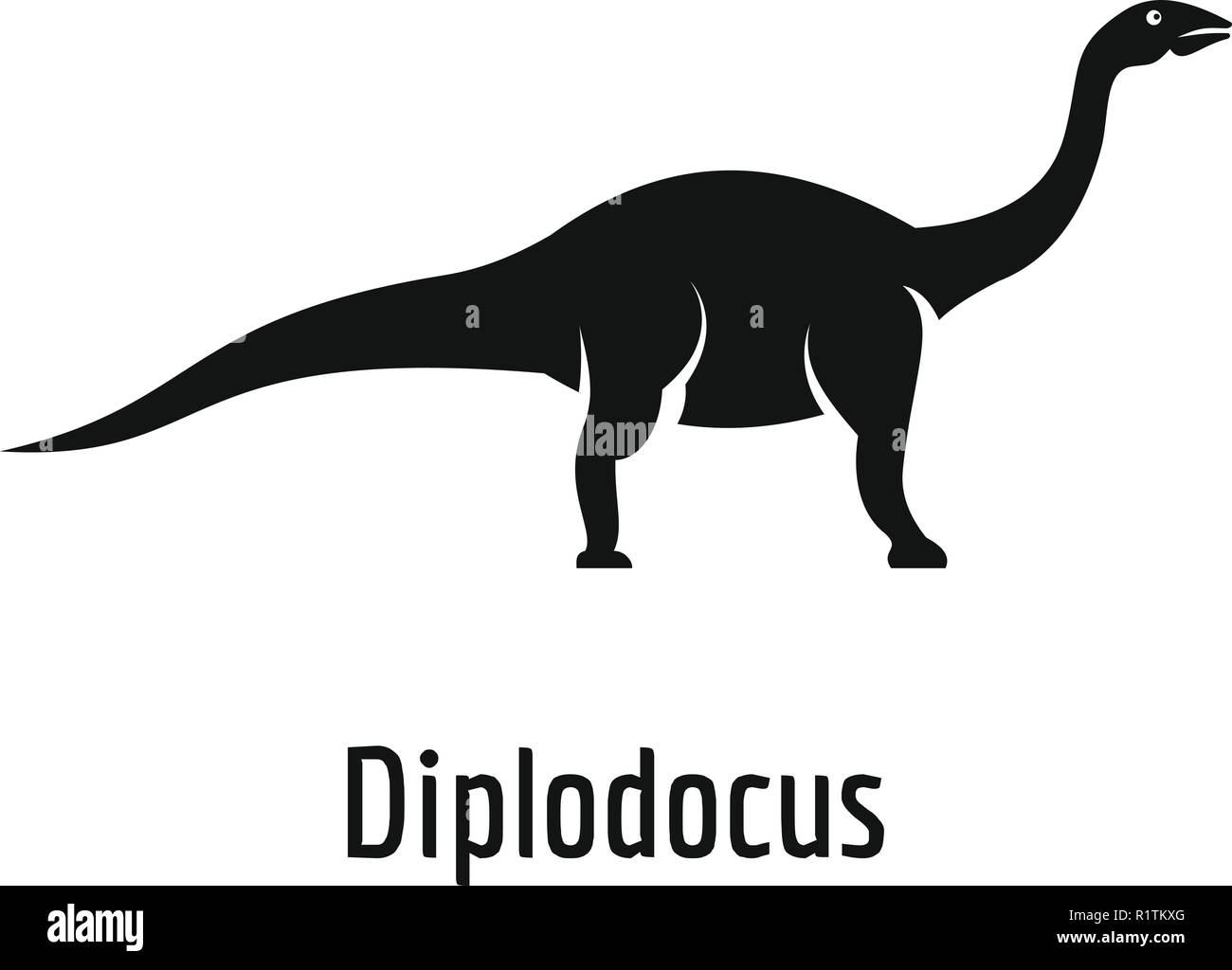 Diplodocus icon. Simple illustration of diplodocus vector icon for web ...