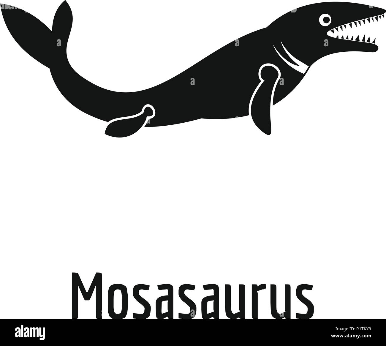 Mosasaurus icon. Simple illustration of mosasaurus vector icon for web ...