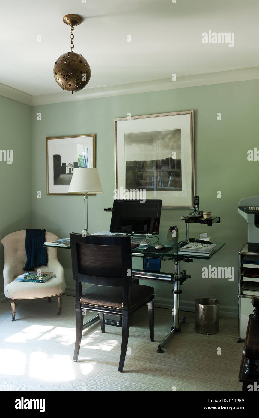 Masculine office with computer Stock Photo - Alamy