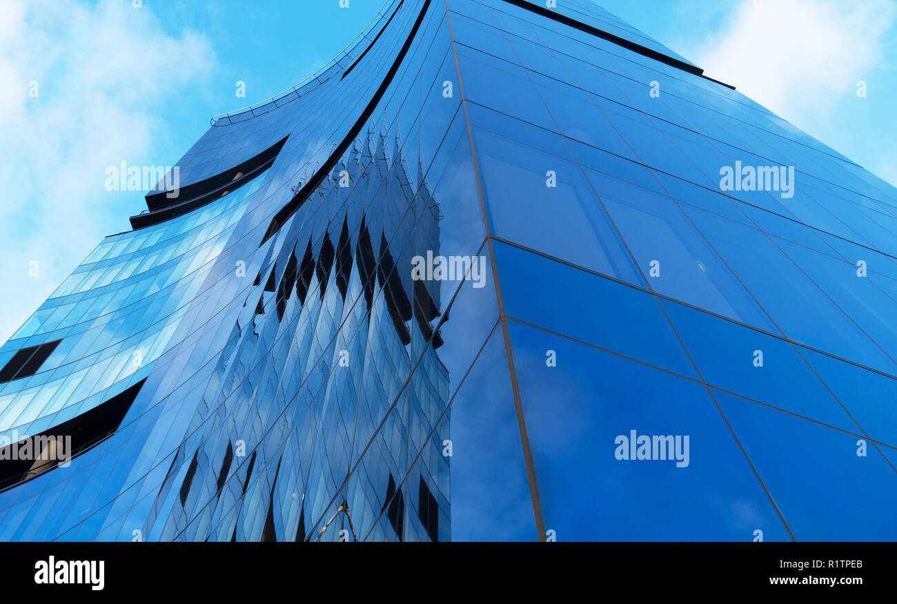 Modern round office building with windows Stock Photo - Alamy