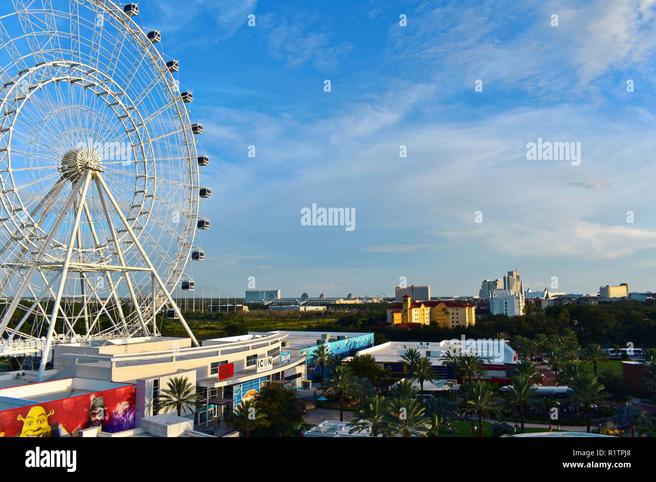 Orlando, Florida. September 27, 2018. Panoramic aerial view of Orlando ...