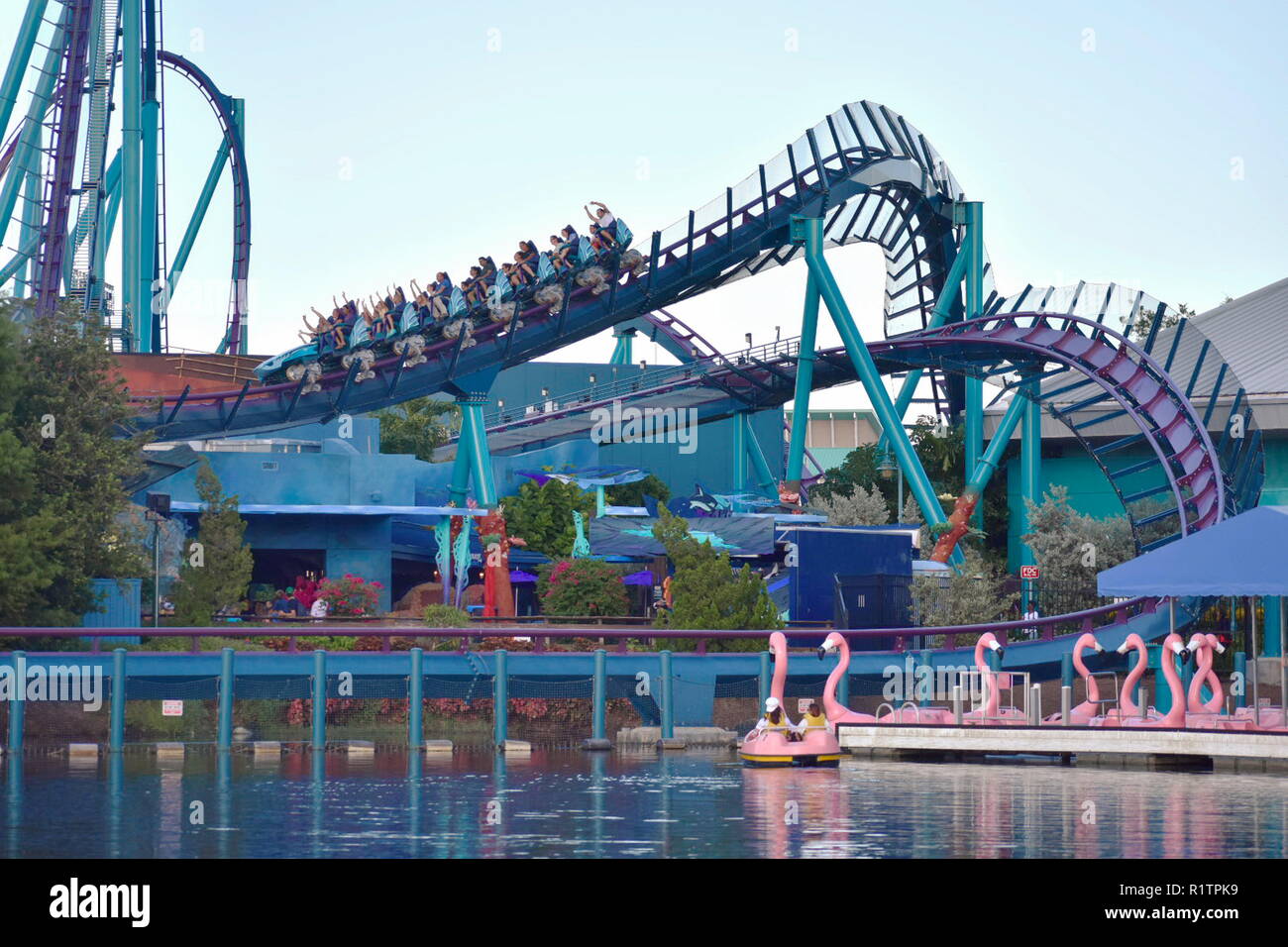 Orlando, Florida. September 29, 2018. Amusement Mako Rollercoaster at ...