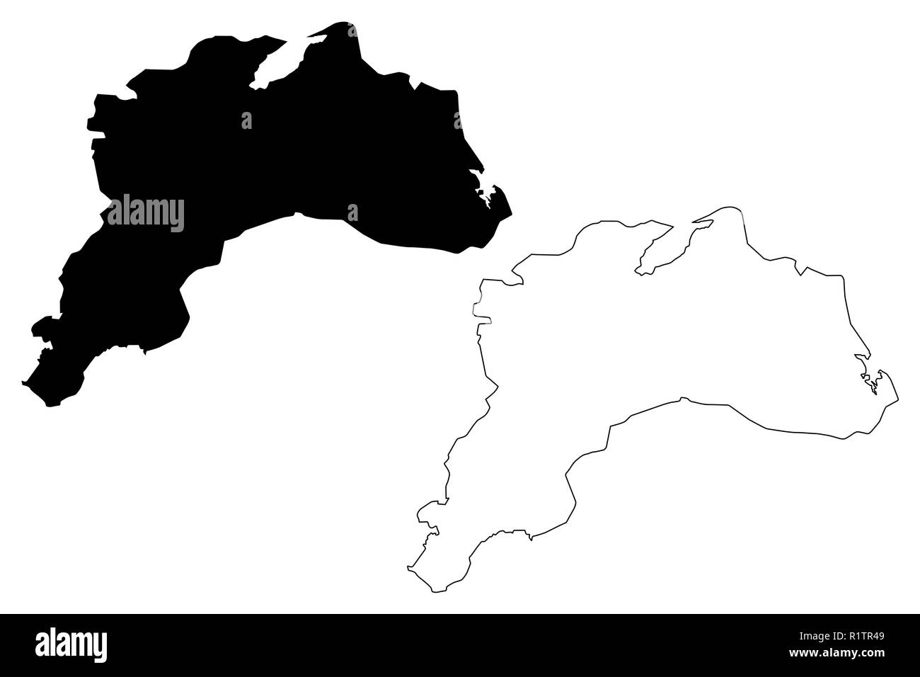 Burdur (Provinces of the Republic of Turkey) map vector illustration ...