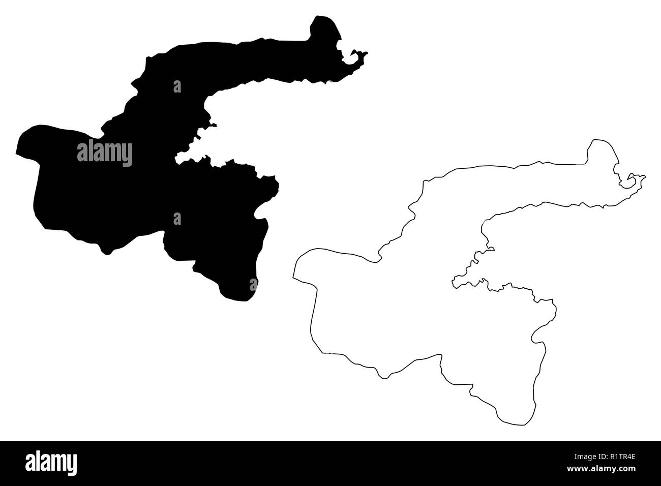 Bitlis (Provinces of the Republic of Turkey) map vector illustration ...