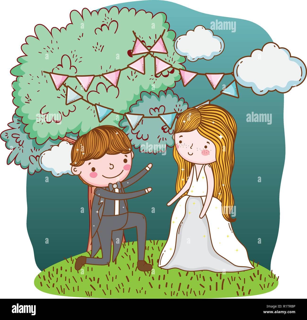 couple marriage cute cartoon Stock Vector Image & Art - Alamy