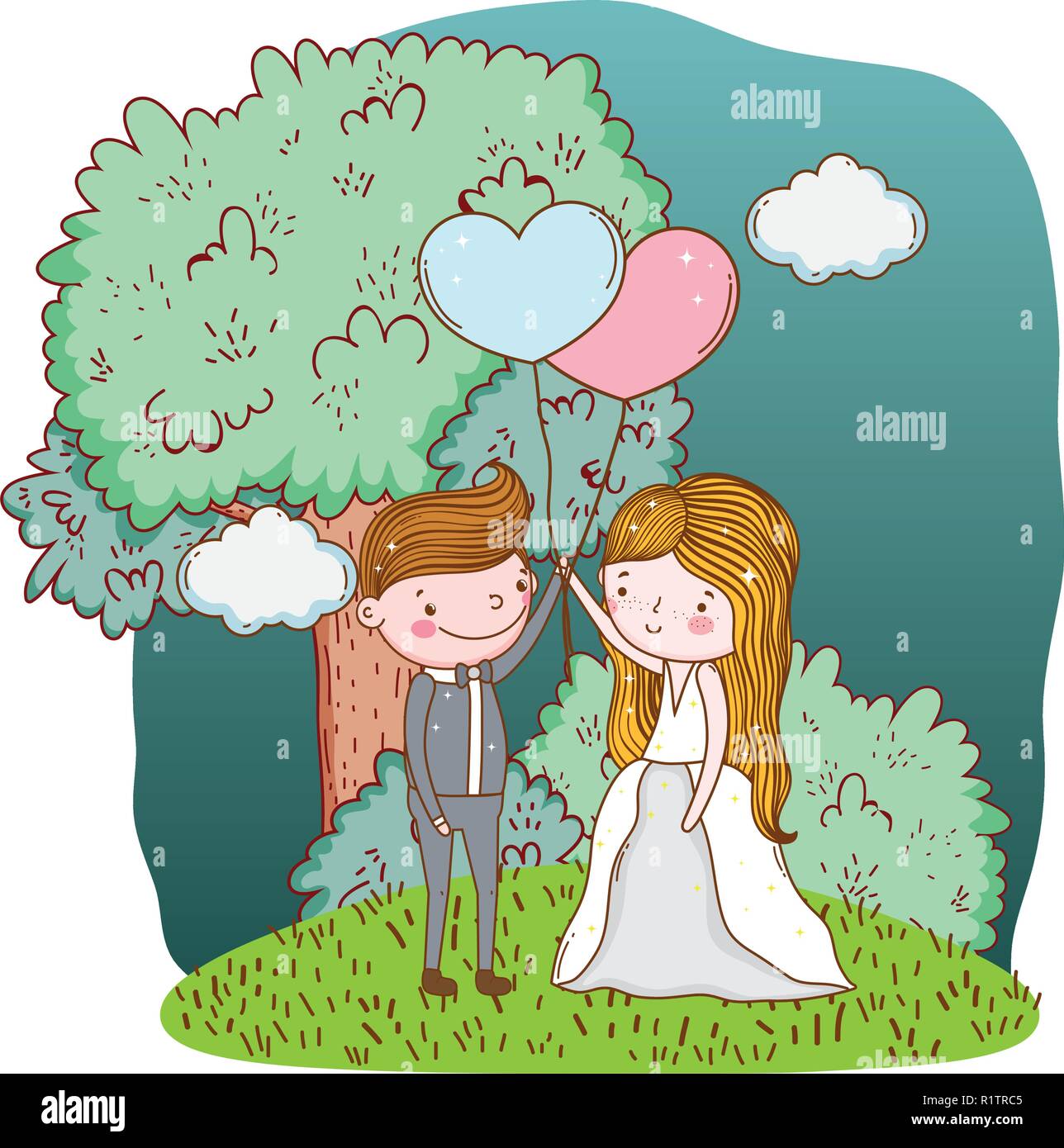 couple marriage cute cartoon Stock Vector Image & Art - Alamy