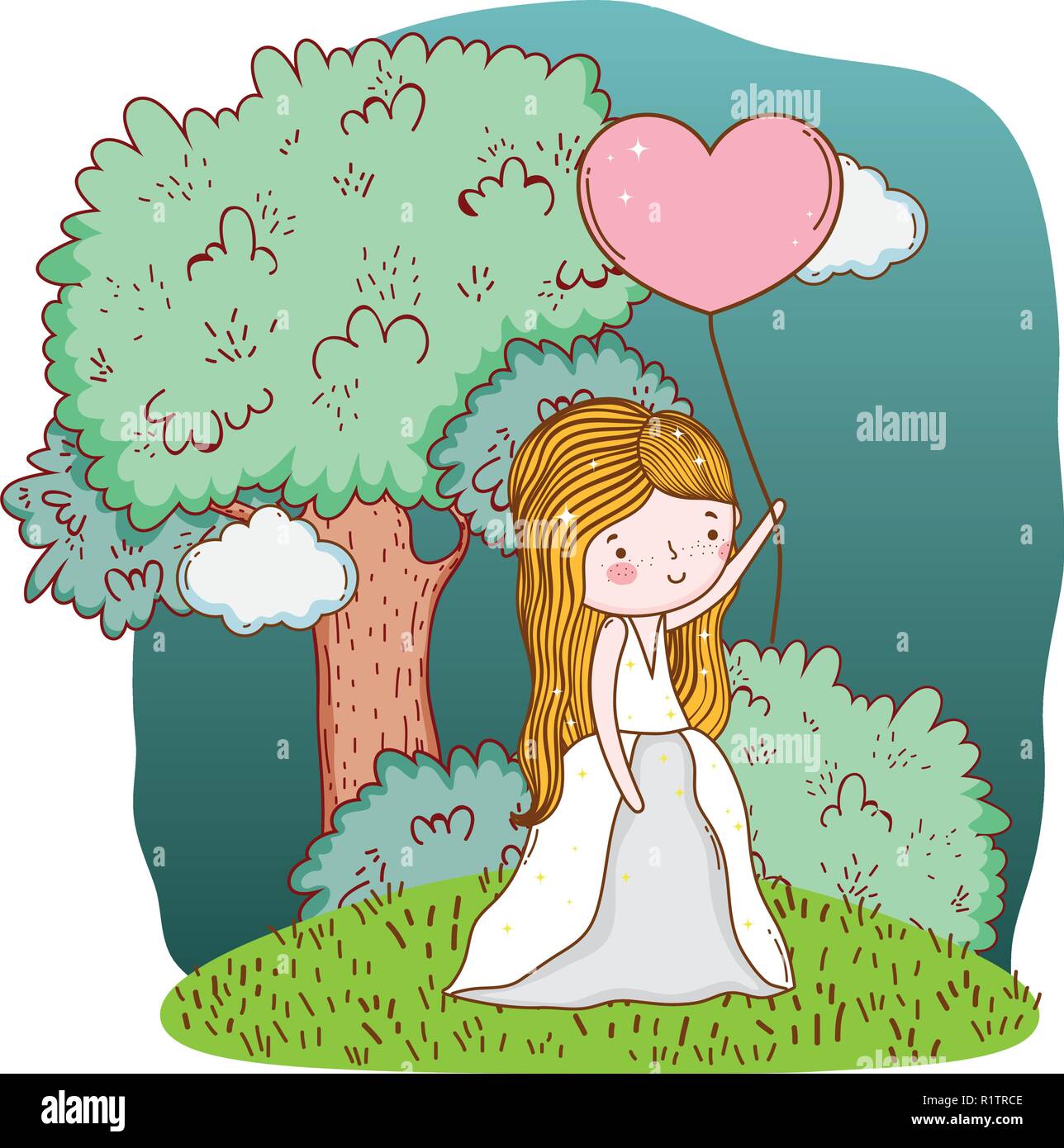 fiancee female cute cartoon Stock Vector Image & Art - Alamy