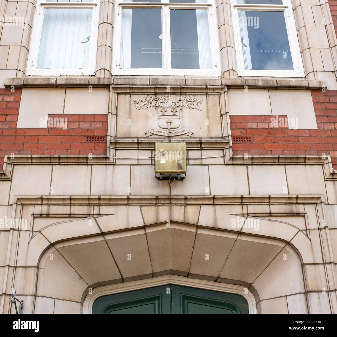 Plaque detail of Sandbach House former Sandbach Urban District Council ...