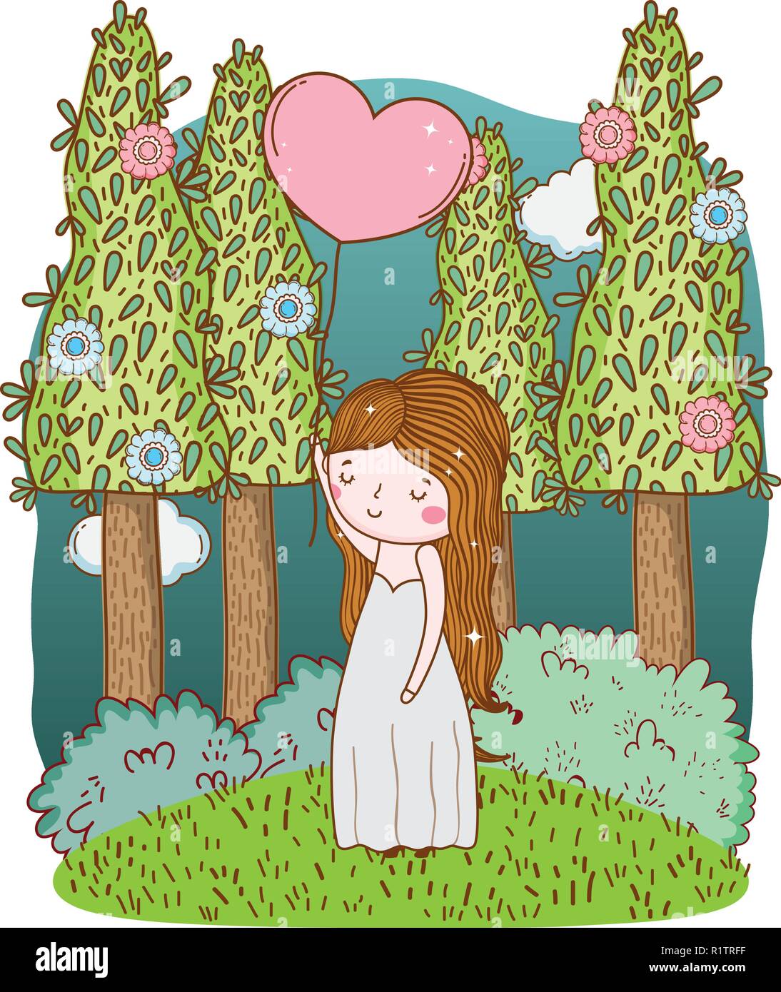 fiancee female cute cartoon Stock Vector Image & Art - Alamy