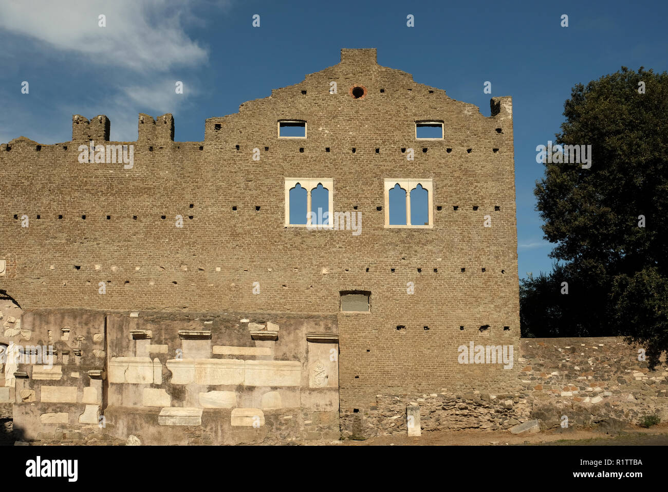 The ancient ruins of tomb of Caecilia Metella (Mausoleo di Cecilia ...