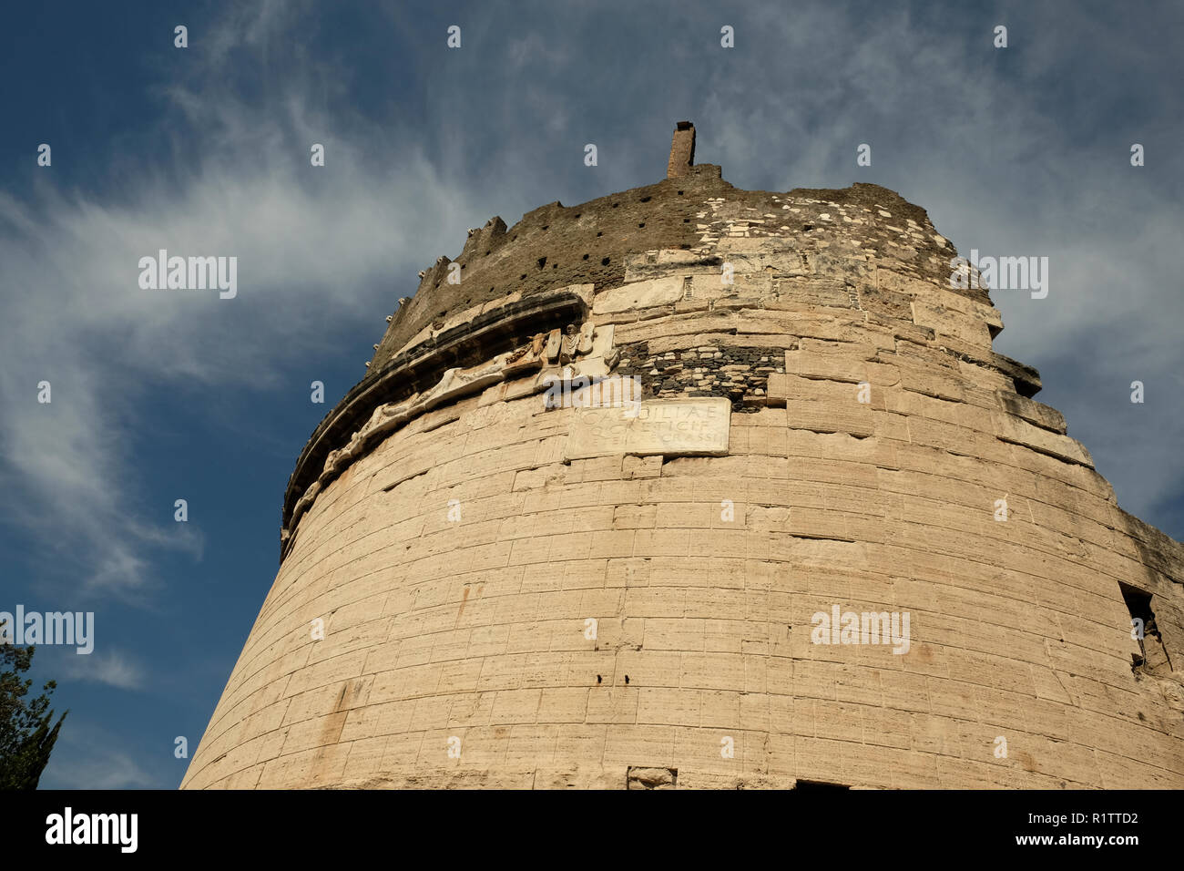 The ancient ruins of tomb of Caecilia Metella (Mausoleo di Cecilia ...