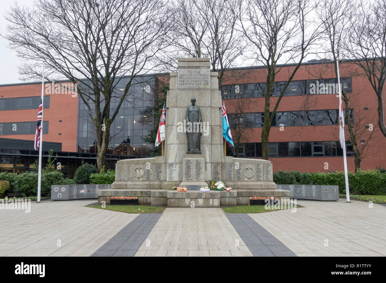 The War Memorial for the first and second World Wars, in the Heywood ...