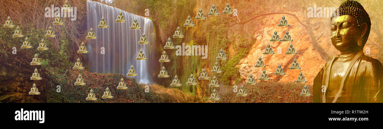 Buddha meditation waterfall hi-res stock photography and images - Alamy