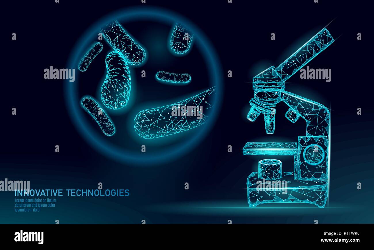 Bacteria 3D low poly render probiotics. Healthy normal digestion flora ...