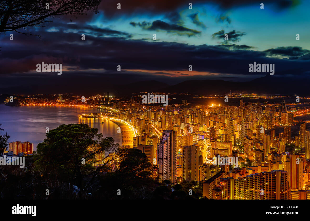 Benidorm night hi-res stock photography and images - Alamy