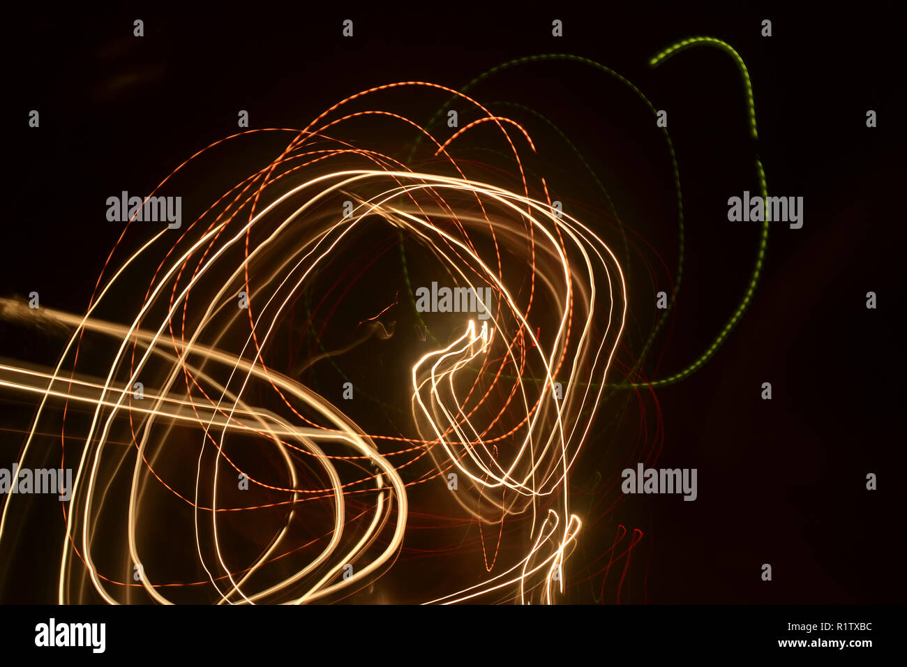 Colored light lines are obtained in the movement Stock Photo - Alamy