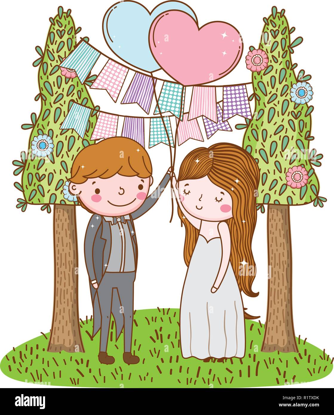 couple marriage cute cartoon Stock Vector Image & Art - Alamy