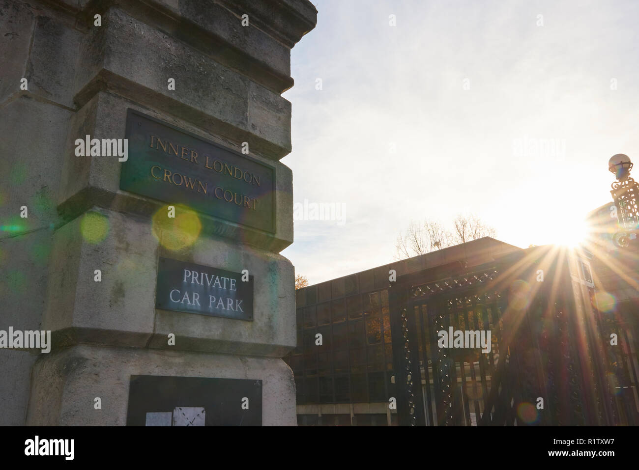 Inner London Crown Court plaque at the entrance to the building in ...