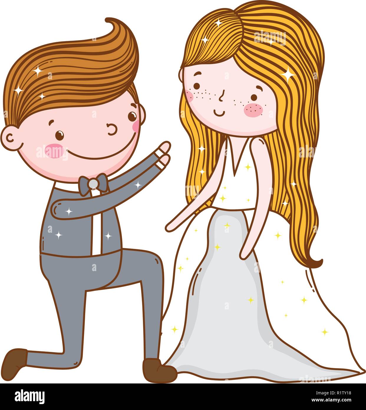 couple marriage cute cartoon Stock Vector Image & Art - Alamy