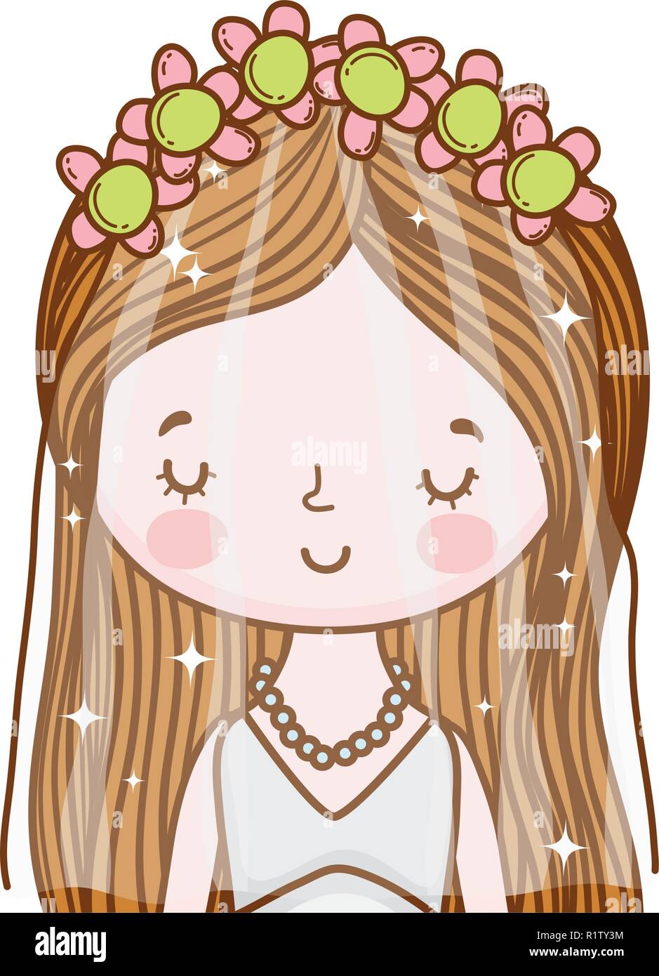 bride female cute cartoon Stock Vector Image & Art - Alamy