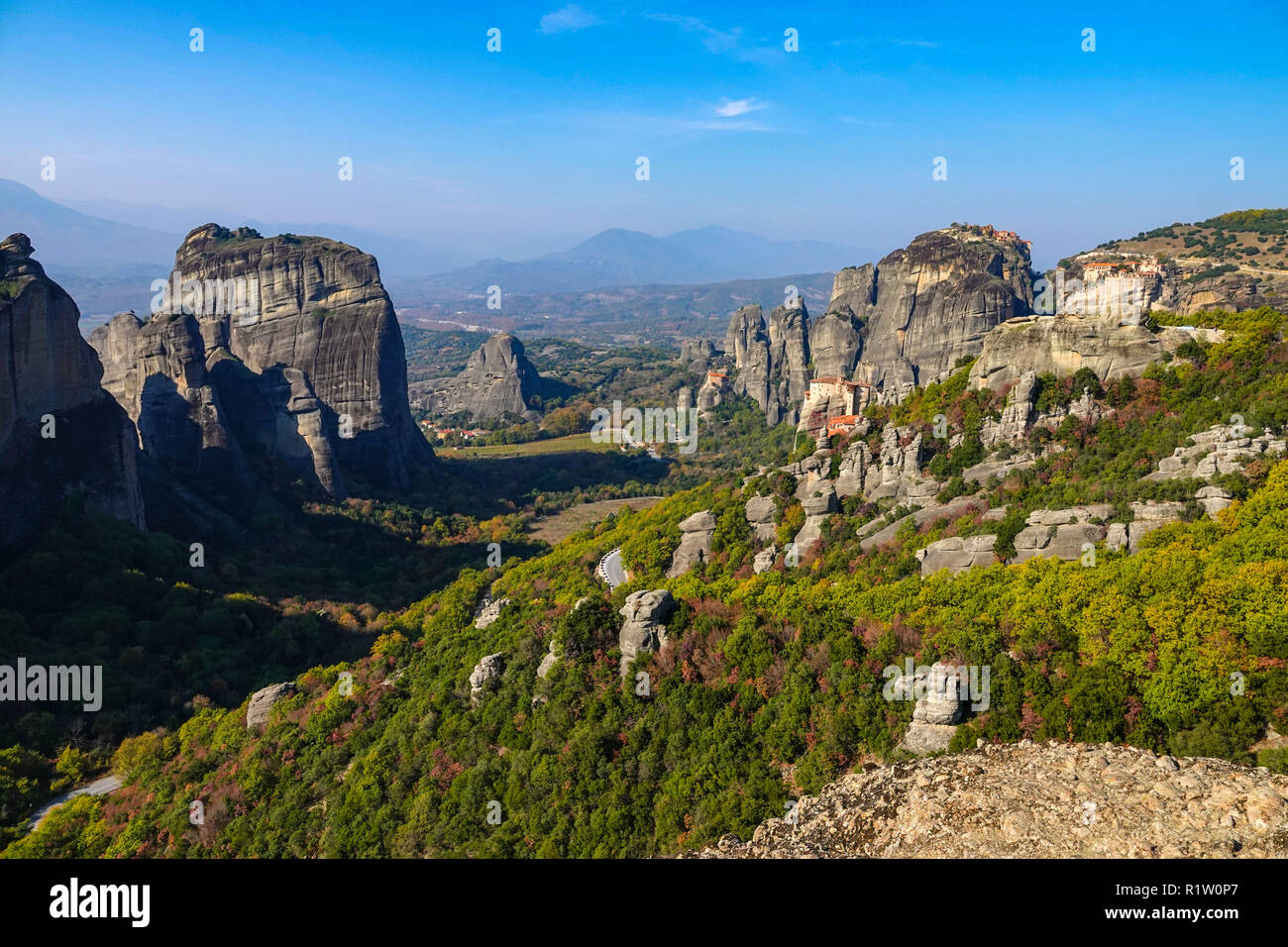 Meteora, UNESCO world heritage site, conglomerate towers and ...