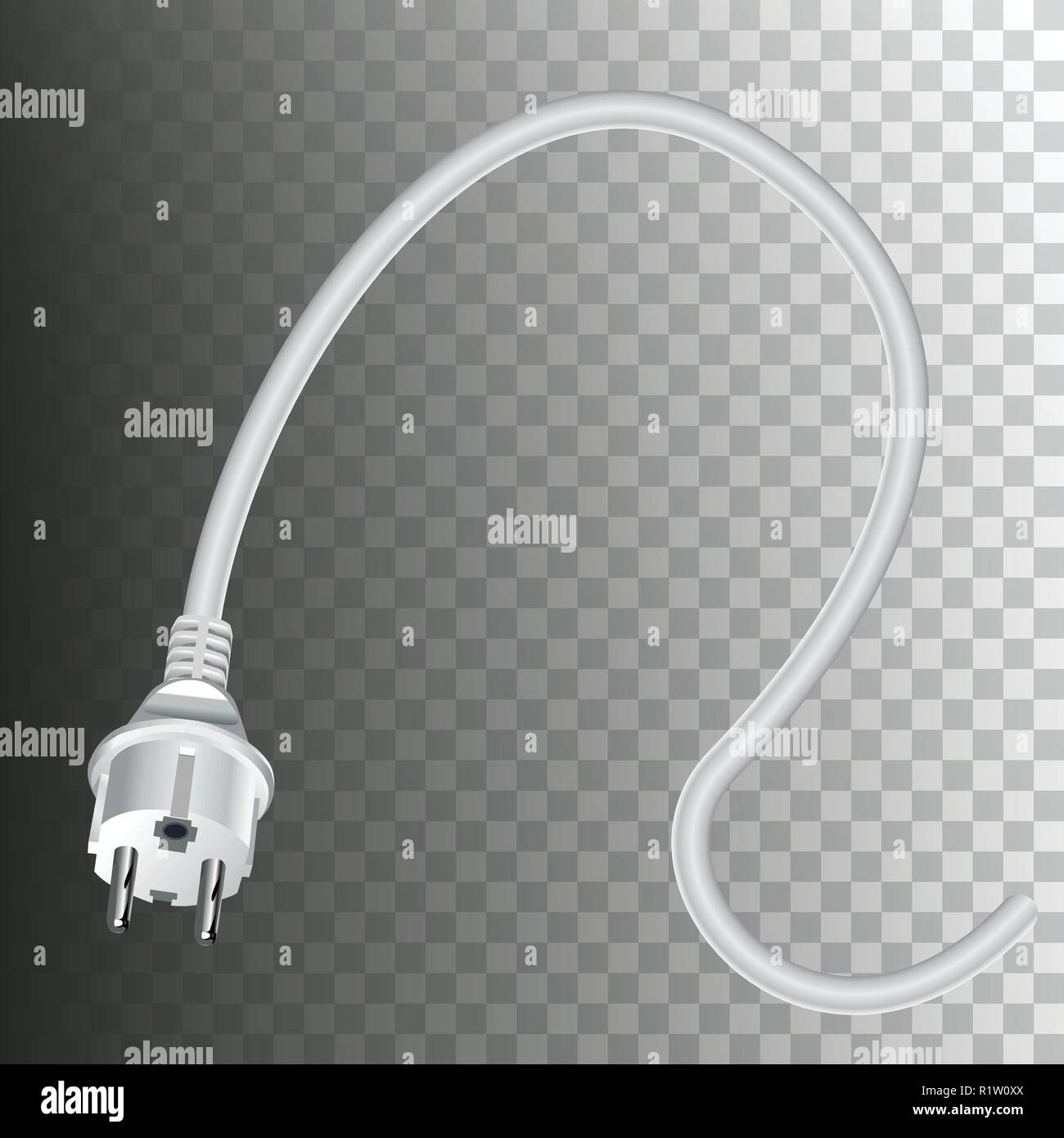 Vector. Euro plug. 3D. Two pin socket isolated illustration Stock ...