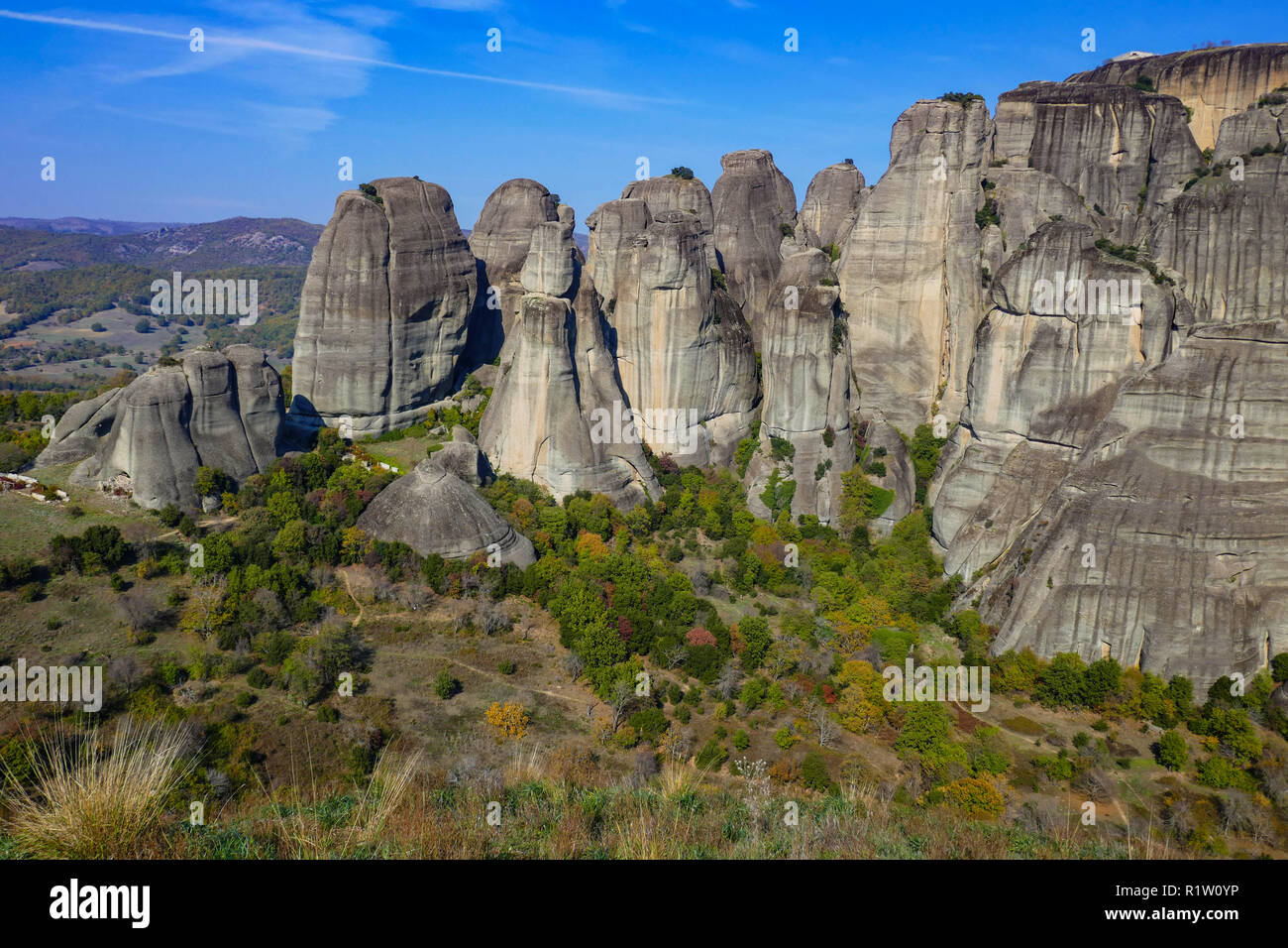 Meteora, UNESCO world heritage site, conglomerate towers and ...