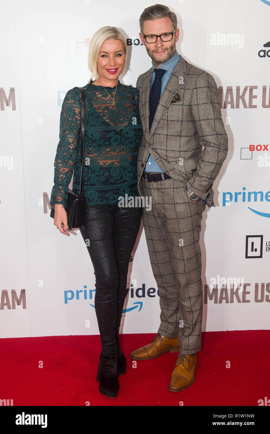 Denise Van Outen and guest at the world premiere for Make Us Dream, a ...