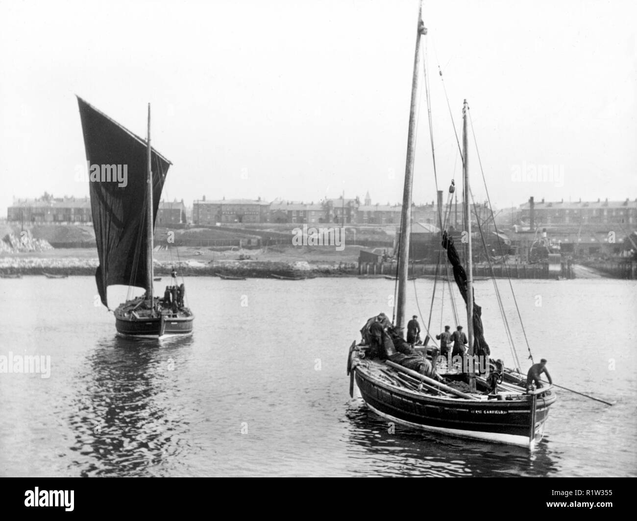 Fishing boats, North Shields early 1900s Stock Photo - Alamy