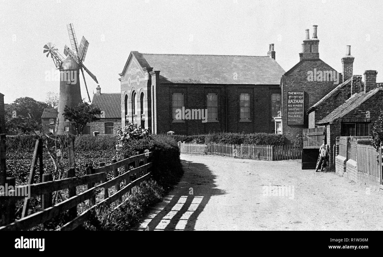 Windmill, North Somercotes early 1900s Stock Photo - Alamy