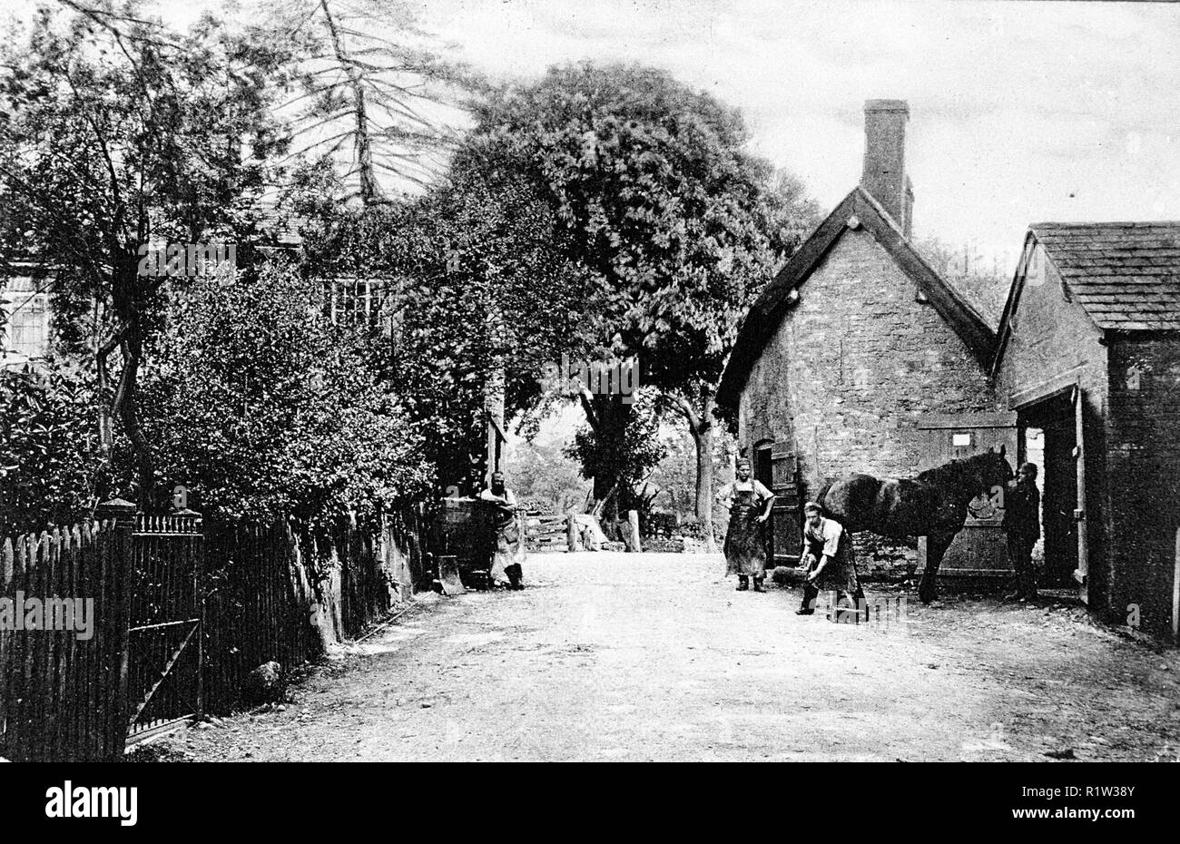 Blacksmith, Alderley early 1900s Stock Photo - Alamy