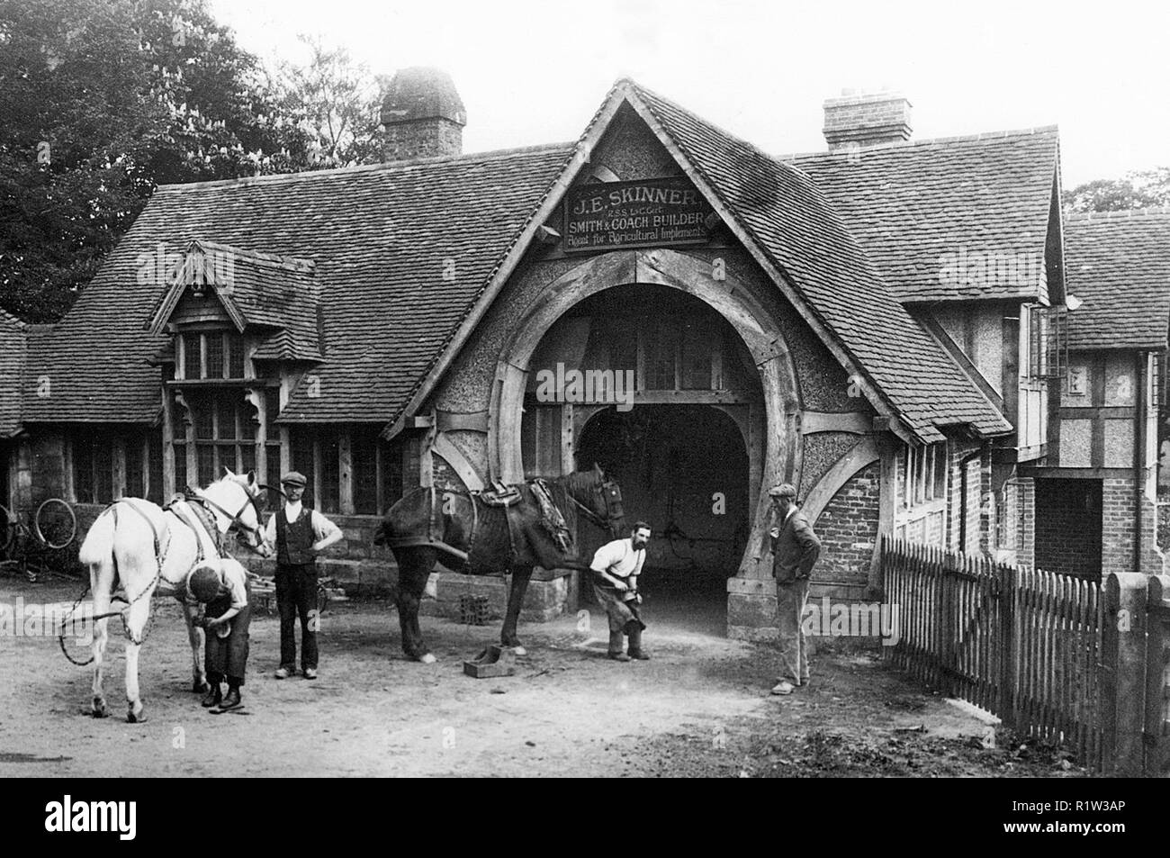 Blacksmith, Wetheringsett early 1900s Stock Photo - Alamy