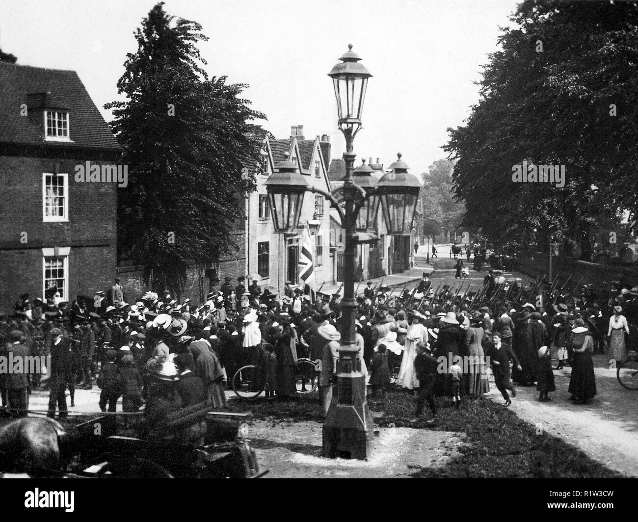 Empire Day, Park Road Solihull early 1900s Stock Photo - Alamy