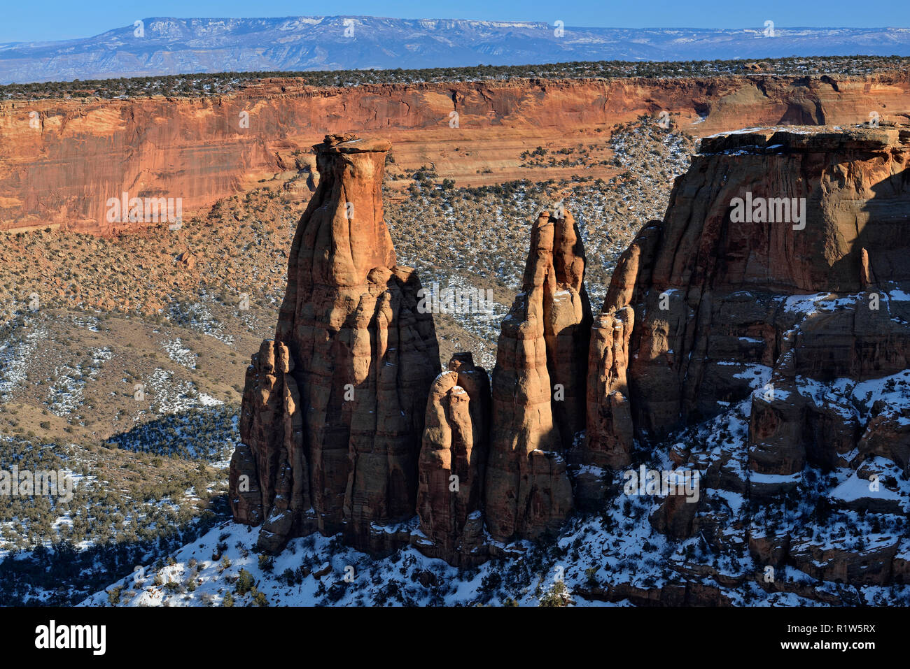 Weathered rocks, canyons and pinnacles from the scenic drive, Colorado ...